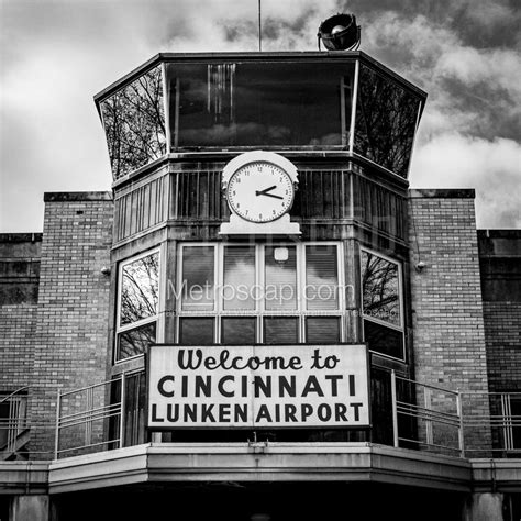 Cincinnati Photography Black And White Lunken Airport Framed And
