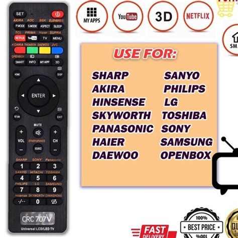 Universal LCD LED TV Remote Control RM L M L M Crc V E Remote Control LCD LED TV
