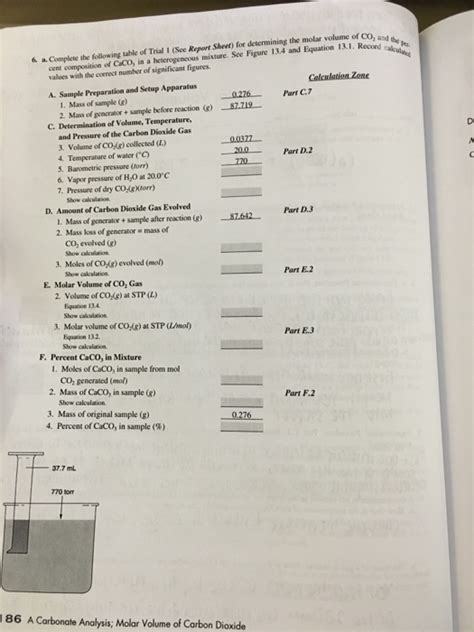 Solved Complete The Following Table Of Trial 1 See Report