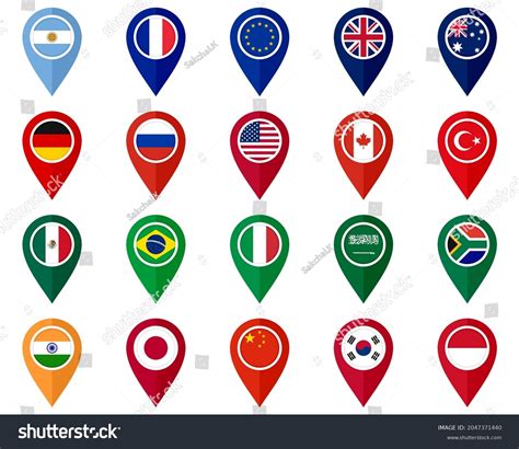Set Of Map Pointer Icons Isolated On White Royalty Free Stock Vector