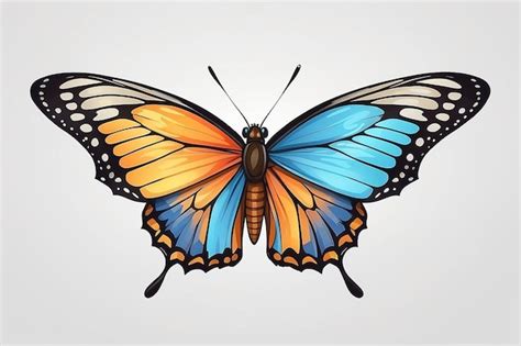 Butterfly Side View Illustration Isolated Premium AI Generated Image