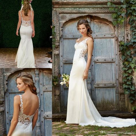 2018 Country Wedding Dresses Sexy Mermaid Spaghetti Strap Lace Wedding