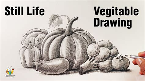 Still Life Composition Vegetable Drawing For Beginners Simple Pencil Shading Tutorial Youtube