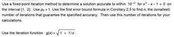Answered Use A Fixed Point Iteration Method To Bartleby