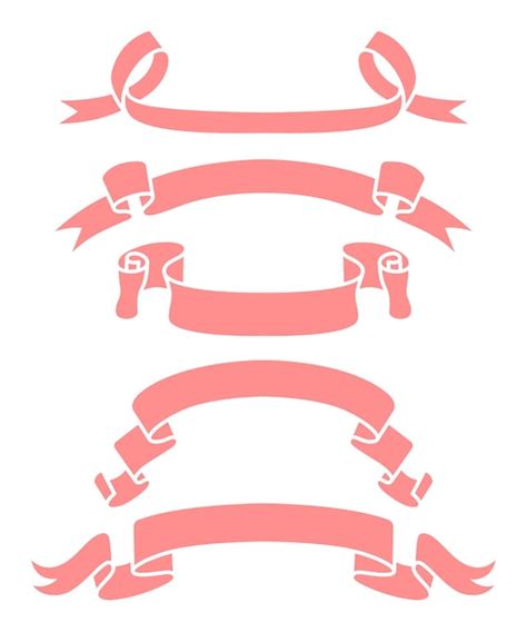 핑크 빈 리본 롤 템플릿 일러스트 프리미엄 벡터