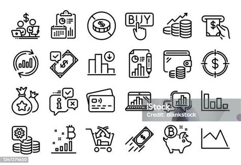 감소 그래프의 벡터 세트 현금 및 그래프 랩톱 라인 아이콘 설정 없음 벡터 금융에 대한 스톡 벡터 아트 및 기타 이미지 금융