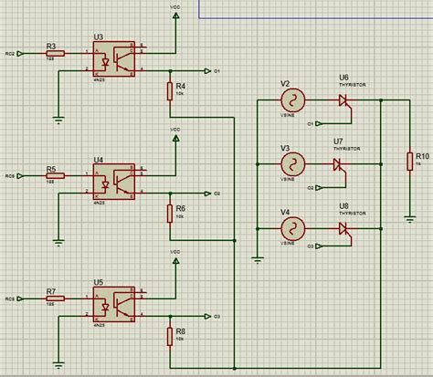 Ac Isolation Circuit Using Optocouplers For Three Phase Voltage
