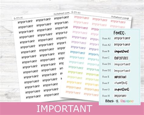 Important Script Planner Stickers Multiple Fonts Colors Available G Itsawhoot