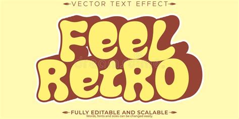 Retro Editable Text Effect Editable Trippy And Psychedelic Text Style Stock Vector