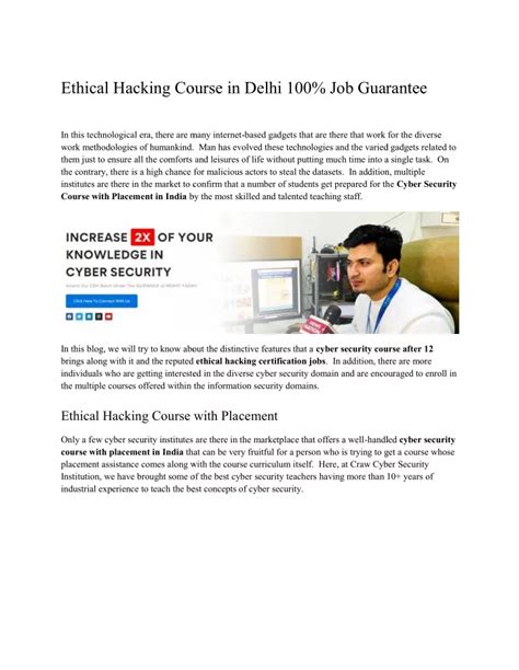 Ppt Ethical Hacking Course In Delhi 100 Percent Job Guarantee Powerpoint Presentation Id