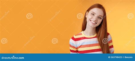 Pleasant Charismatic Young Confident Carefree Redhead Charming Girl