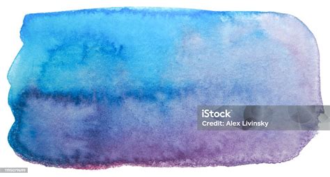 종이에 브러시로 그려진 수채화 파란색 얼룩 흰색 배경에 격리 거친에 대한 스톡 사진 및 기타 이미지 거친 그리기 물