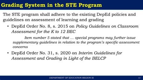 Policy Guidelines On The Implementation Of Ste Program Clmd Roiii 1 1 Pdf
