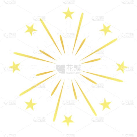 手绘 简约烟花焰火装饰元素贴纸3
