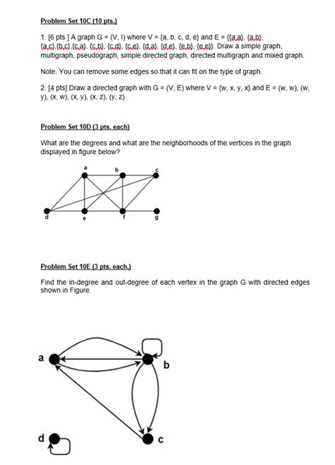 solved problem set 10c 10 pts 1 [6 pts ] a graph g v