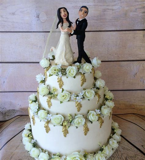 Clay Figurine Wedding Cake Toppers By Laurines Figurines