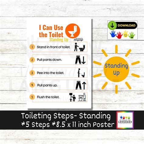 Toileting Sequence Chart I Can Use The Toilet Standing Up Etsy