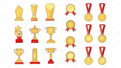 19 Award Illustrations Set Graphics Motion Array