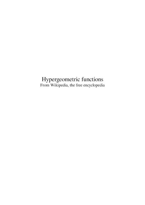 pdf hypergeometric functions dokumen tips