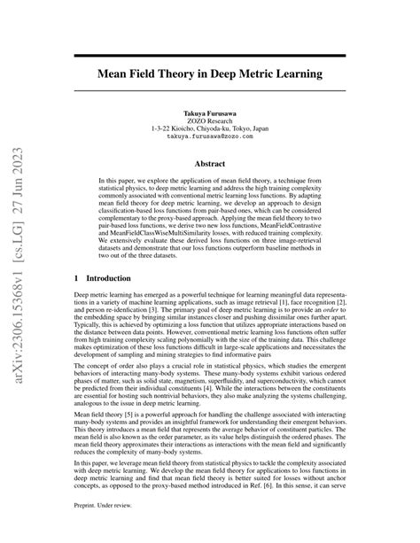 Pdf Mean Field Theory In Deep Metric Learning
