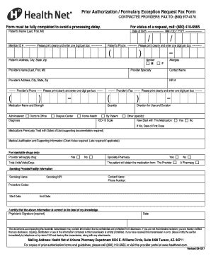 Fillable Online Prior Authorization Formulary Exception Request Fax Form Fax Email Print