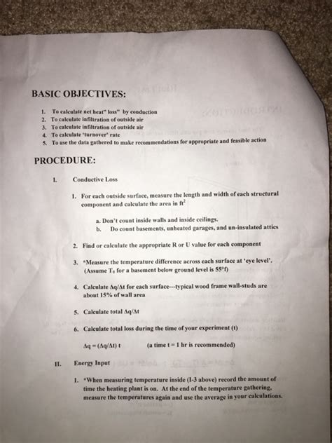BASIC OBJECTIVES To Calculate Net Heat Loss By Chegg