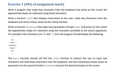 Solved Exercise 1 40 Of Assignment Mark Write A Program