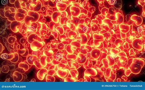 Three Dimensional Image Of Cells Cells In Red Orange Color Stock Footage Video Of