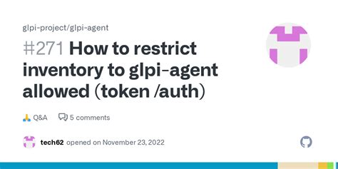 how to restrict inventory to glpi agent allowed token auth · glpi