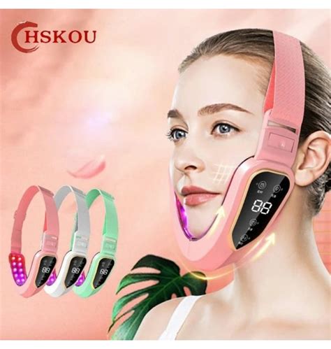 Hskou 얼굴 리프팅 장치 Led 광자 치료 얼굴 슬리밍 진동 마사지기 이중턱 V형 뺨 리프트 얼굴 뷰티 티몬