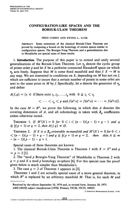 Pdf Configuration Like Spaces And The Borsuk Ulam Theorem