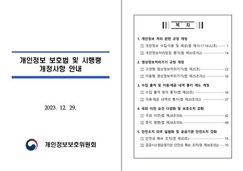 개인정보 보호법 및 시행령 개정 안내서 최종231229 Cela