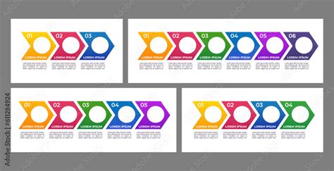 Arrows With Blank Cells Infographic Chart Design Template Set Abstract