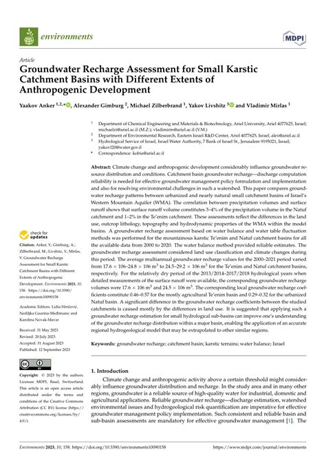 Pdf Groundwater Recharge Assessment For Small Karstic Catchment