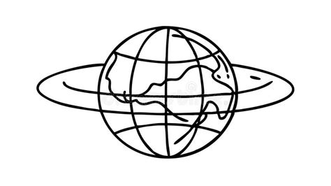 Sketched Ringed Planet Icon Artistic Space Astronomy Symbol Vector Design Generative Ai Stock