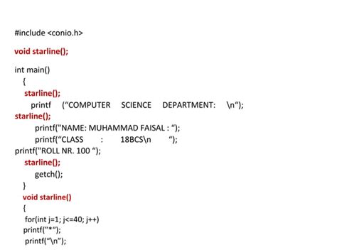 Programming Fundamentals Functions In C And Types Ppt