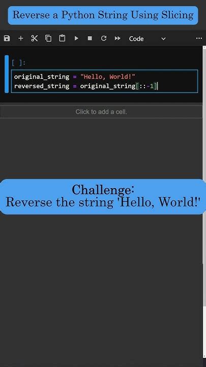 Python Quick Tips Reverse A String Using Slicing Shorts Youtube
