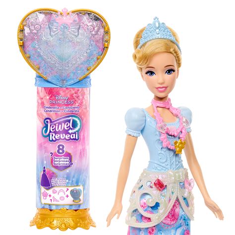 Mattel Disney Princess Jewel Reveal Dolls Cinderella Ariel Belle