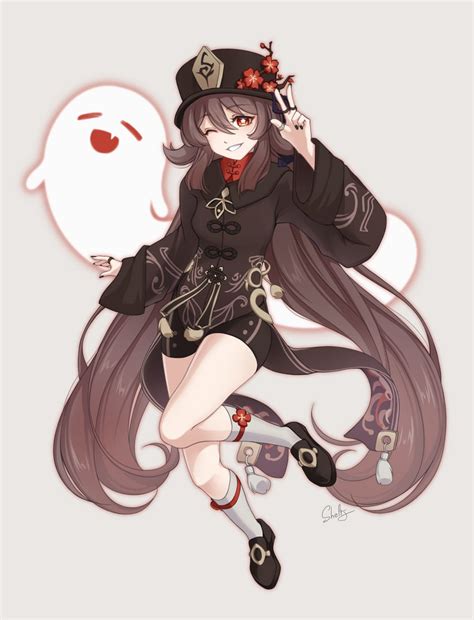 Hu Tao And Boo Tao Genshin Impact Drawn By Sheltz Danbooru