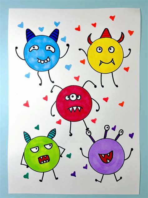 怎样召唤情绪小怪兽简笔画（流行14张） 简笔画图片大全