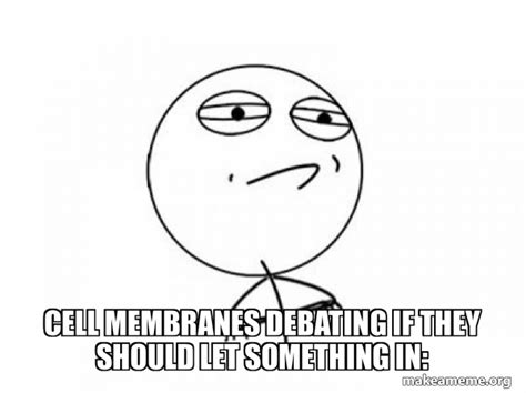 Cell Membranes Debating If They Should Let Something In Challenge