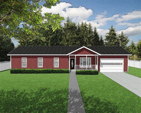 4 Bedroom 2 Bath Traditional Ranch Style Architectural Plans 1508 Sf