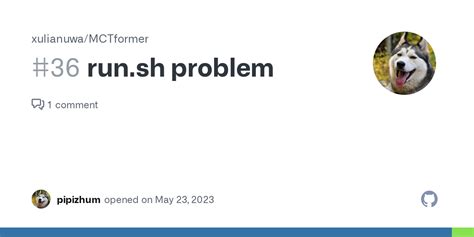 Runsh Problem · Issue 36 · Xulianuwamctformer · Github