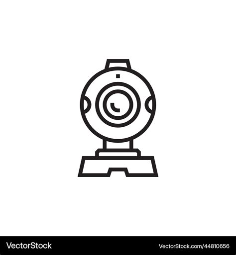 Webcam Icon Computer Component Icon Outline Style Vector Image