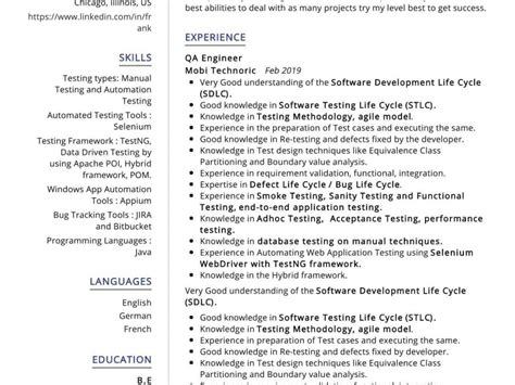 Qa Engineer Resume Sample In 2025 Resumekraft
