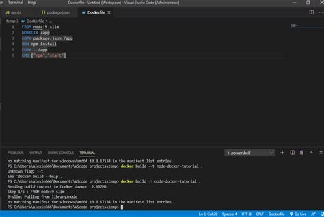 Nodejs Docker No Matching Manifest For Windowsamd64 10017134 In