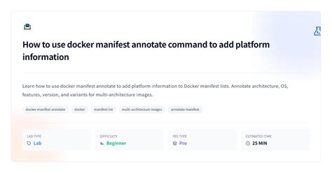 Como Usar Docker Manifest Annotate Para Adicionar Informações De