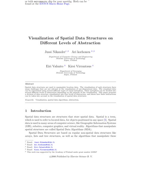 Pdf Visualization Of Spatial Data Structures On Different Levels Of Abstraction