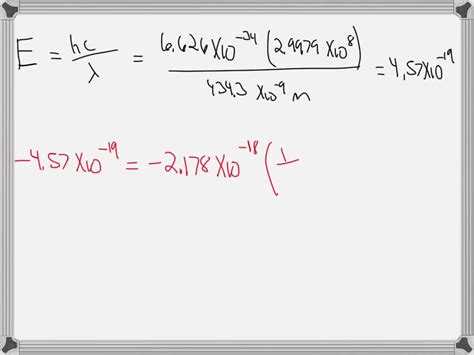 Solved An Excited Hydrogen Atom Emits Light With A Wavelength Of 434 3
