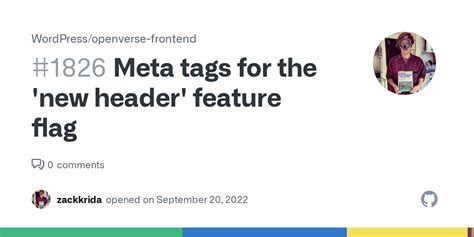 Meta Tags For The New Header Feature Flag · Issue 1826 · Wordpressopenverse Frontend · Github